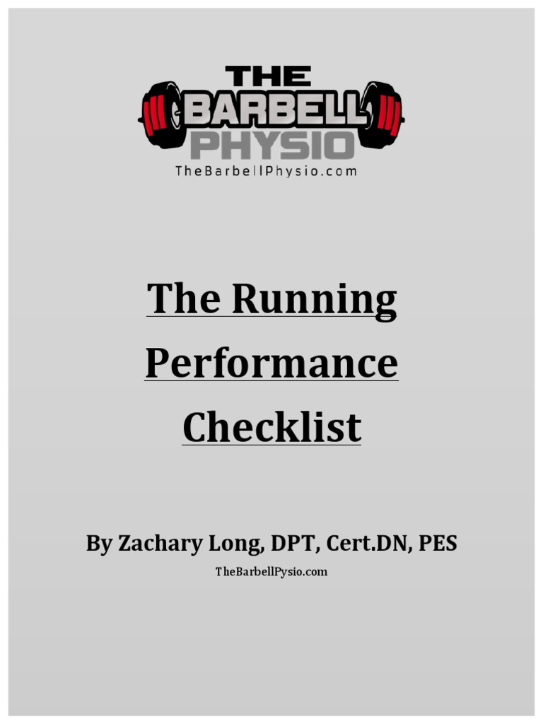 Runners Performance Checklist | PDF | Anatomical Terms Of Motion ...
