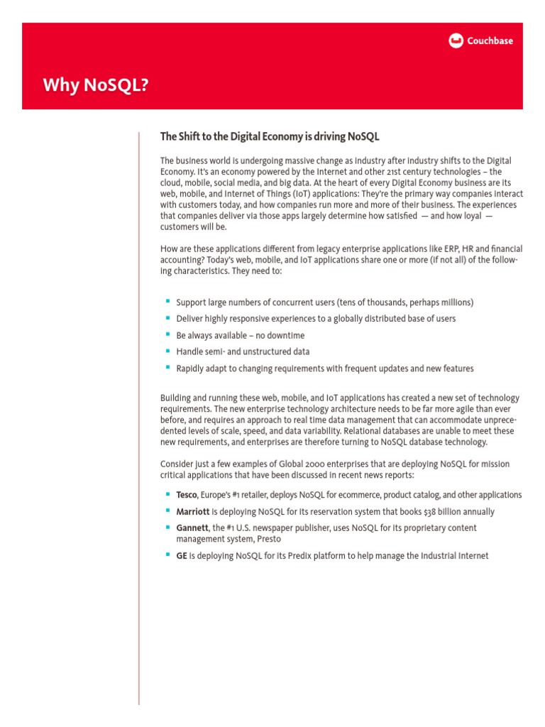 Why Nosql?: The Shift To The Digital Economy Is Driving Nosql | PDF ...