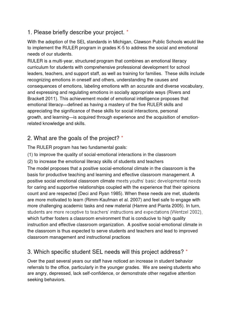 Please Briefly Describe Your Project | PDF | Teachers | Emotions