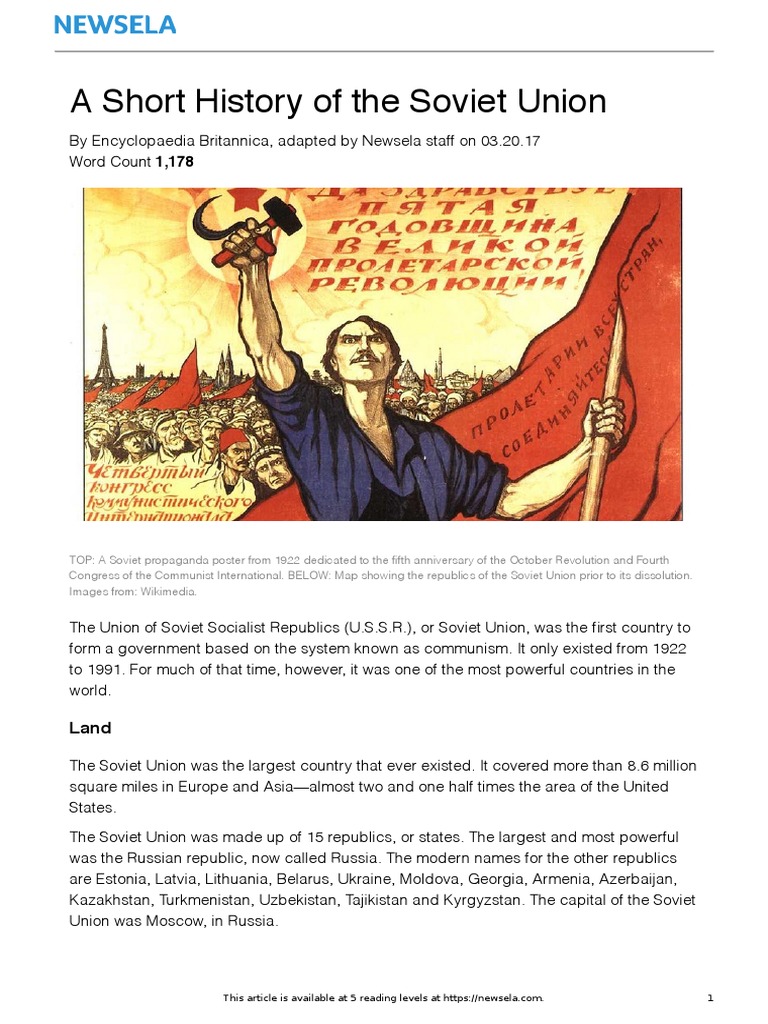 A Brief History of the Soviet Union | PDF | Republics Of The Soviet ...