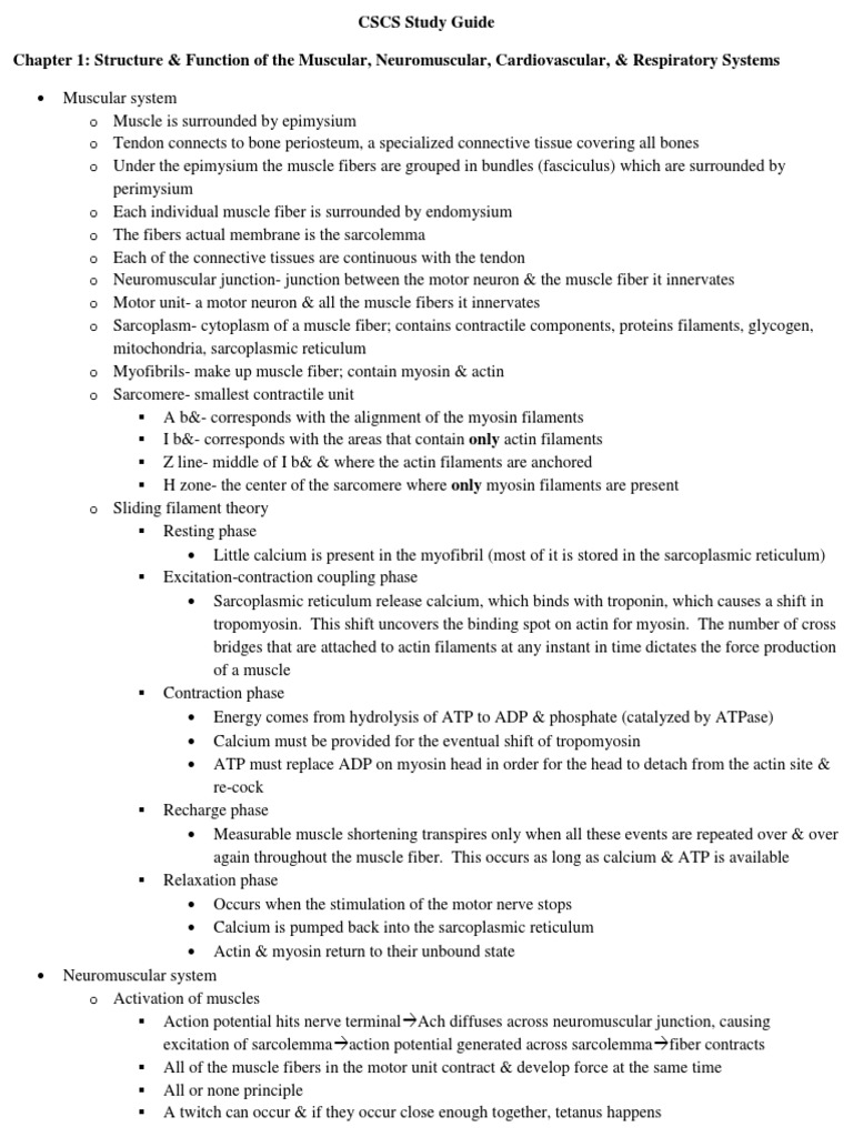 CSCS Study Guide | Myocyte | Citric Acid Cycle