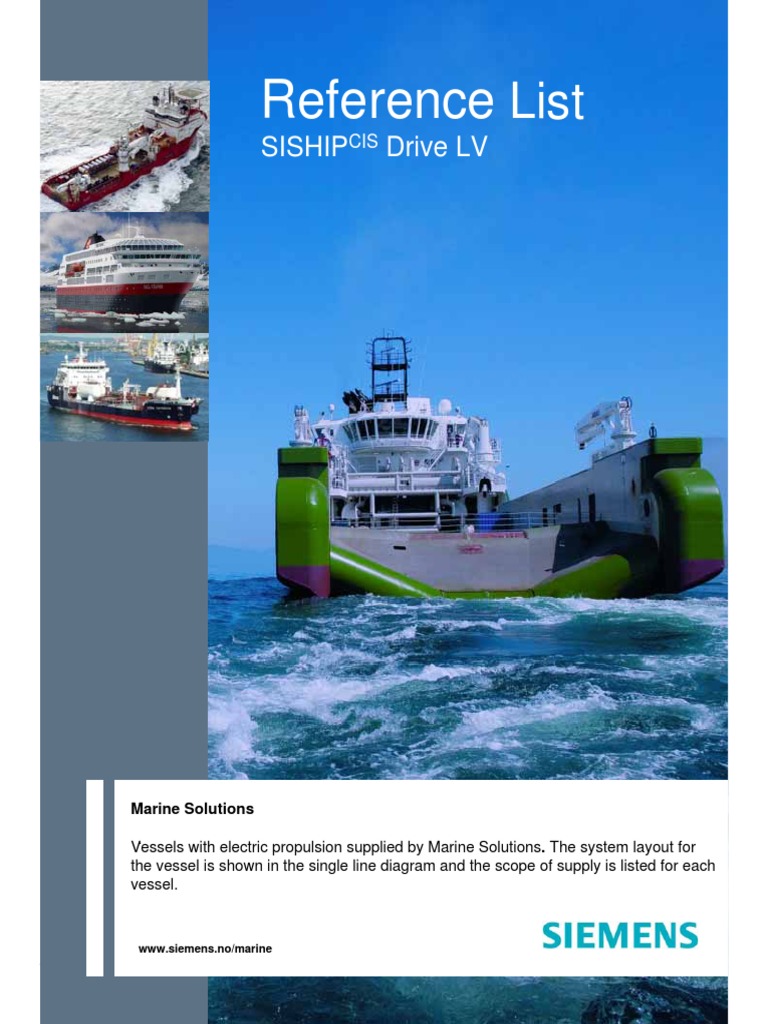 Siemens Marine Solutions Electric Propulsion Systems Reference List ...