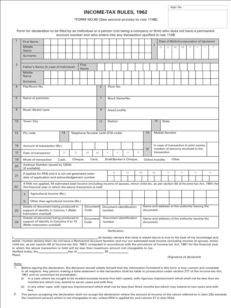 Form 60 1 | PDF | Identity Document | Social Institutions