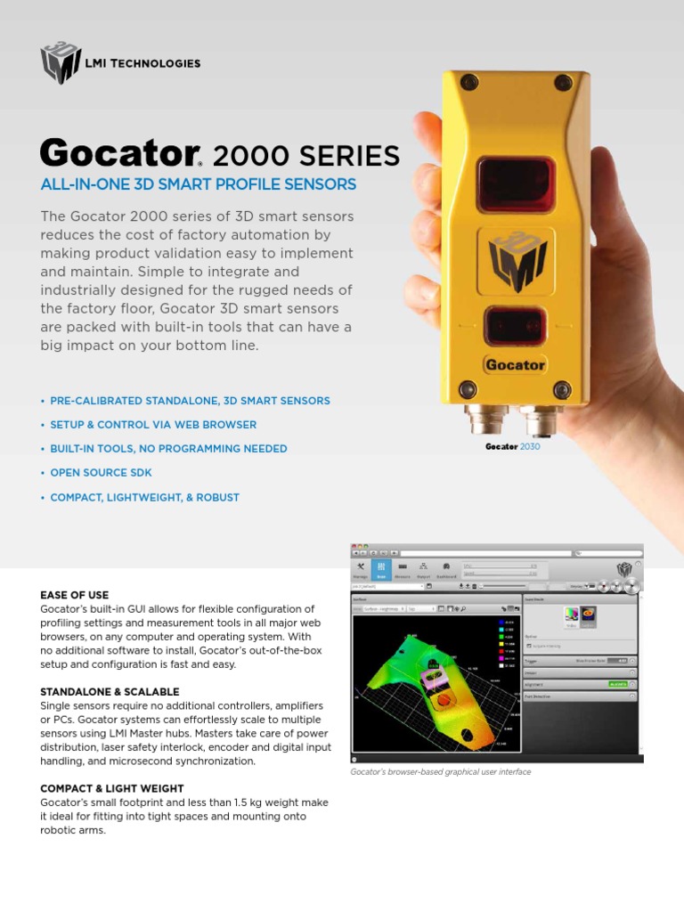 Datasheet Gocator 2000 Web en | PDF | Laser | Field Of View