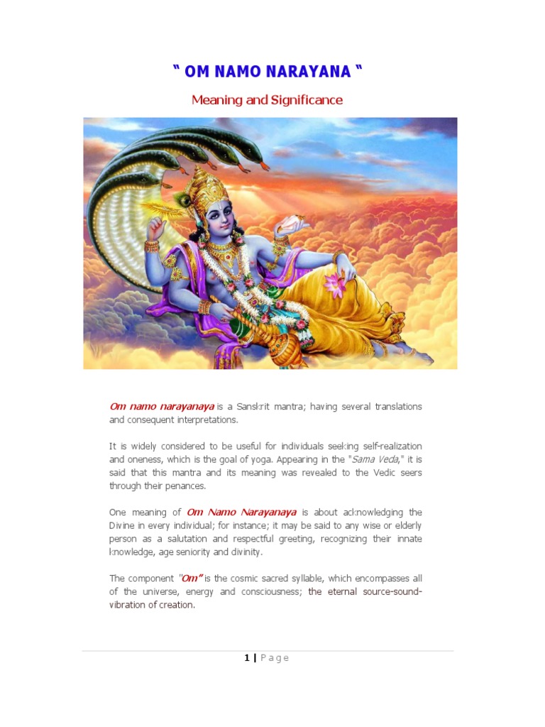 Om Namo Narayana | PDF | Hindu Deities | Indian Religions