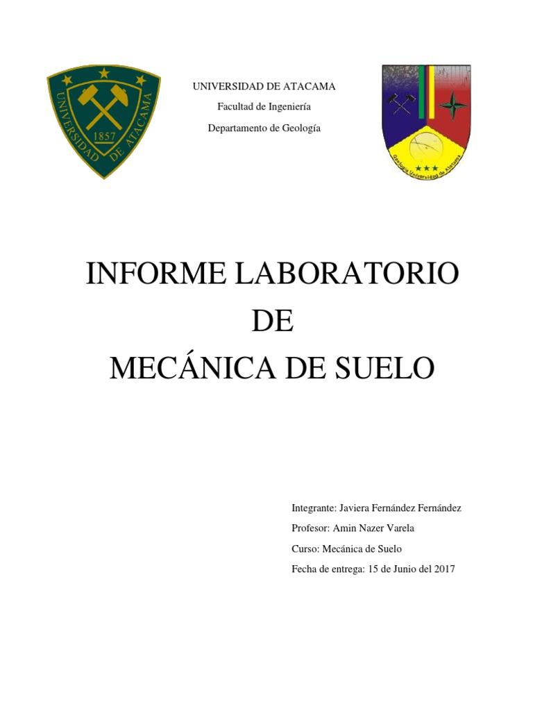 Informe Laboratorio de Mecanica de Suelo | PDF | Porcentaje | Suelo