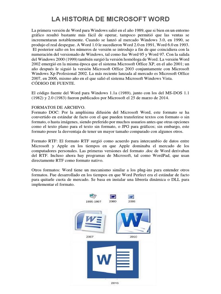La Historia de Microsoft Word | PDF