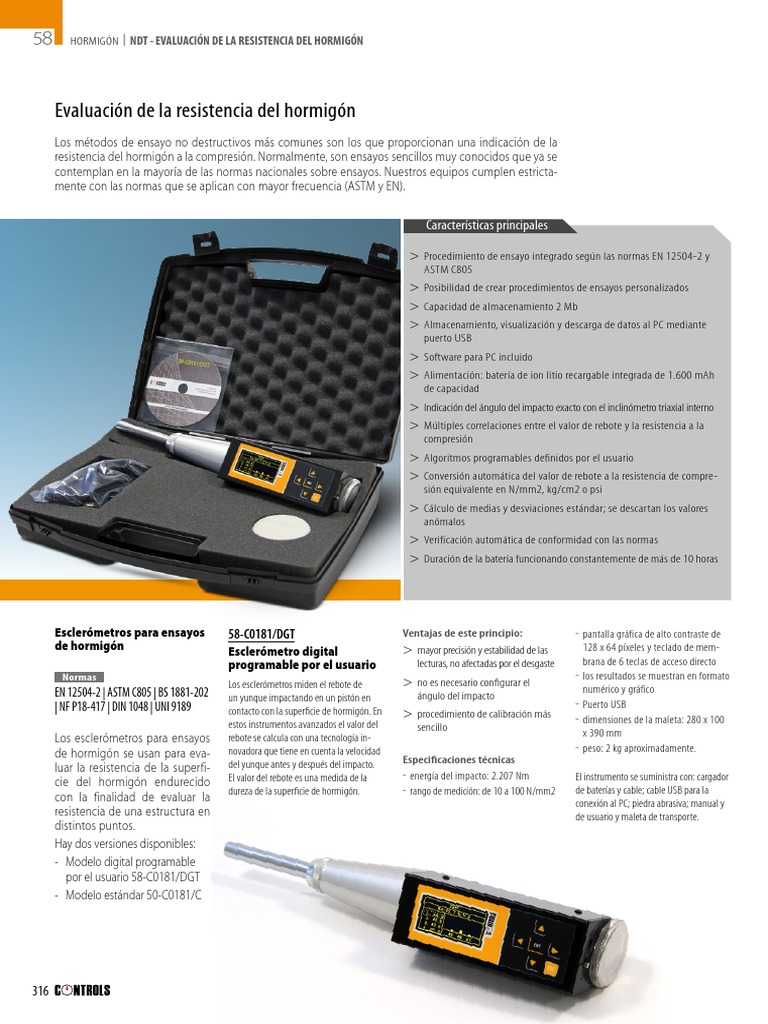 CATÁLOGO ESPAÑOL-pagina 316 (Esclerometro Digital) | PDF | Hormigón ...