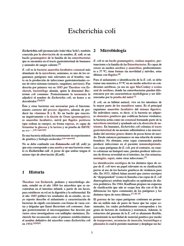 Escherichia Coli | PDF | Escherichia coli | Microbiología