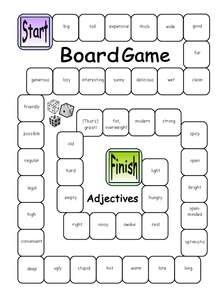 Board Game - Adjectives | PDF