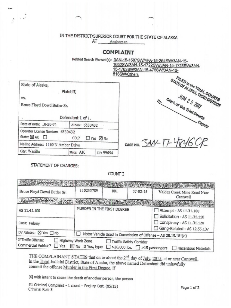 Bruce Butler Charging Documents | PDF