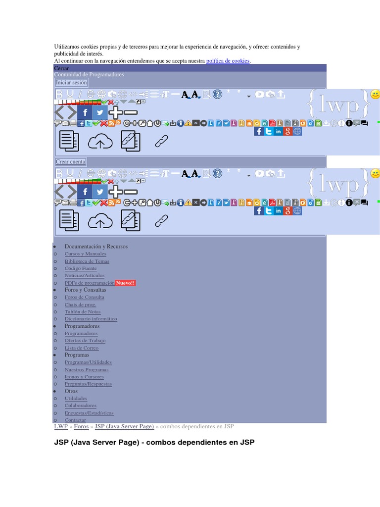 Combo Dinamico JSP | Descargar gratis PDF | Ajax (Programación) | Páginas del servidor Java