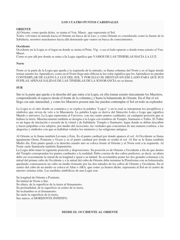 Los Cuatro Puntos Cardinales | PDF | Masonería | Science