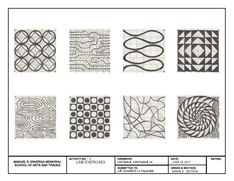Line Exercises: Manuel S. Enverga Memorial School of Arts and Trades | PDF