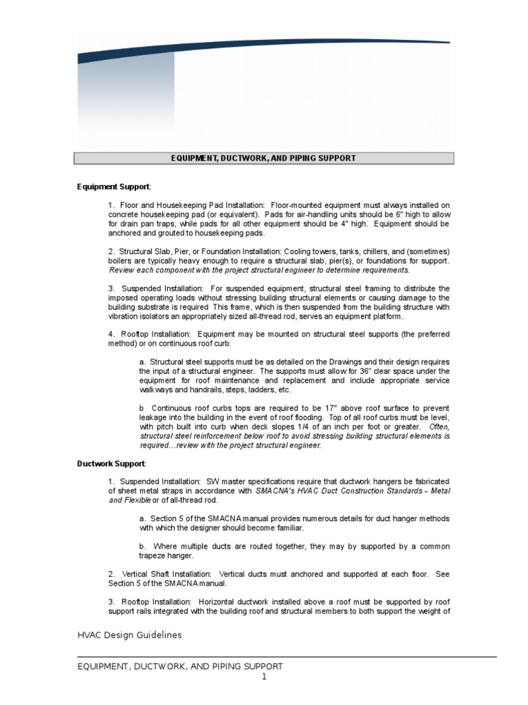 Hvac Supports Design | PDF | Duct (Flow) | Hvac