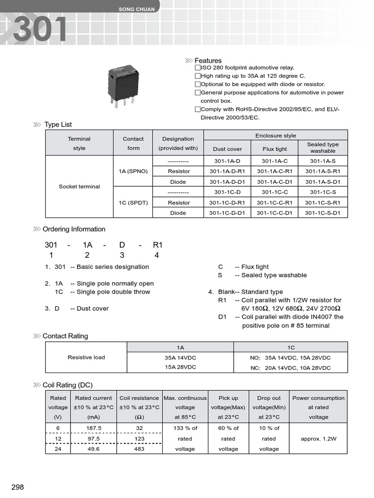 301 1C C D1 | PDF | Relay | Switch