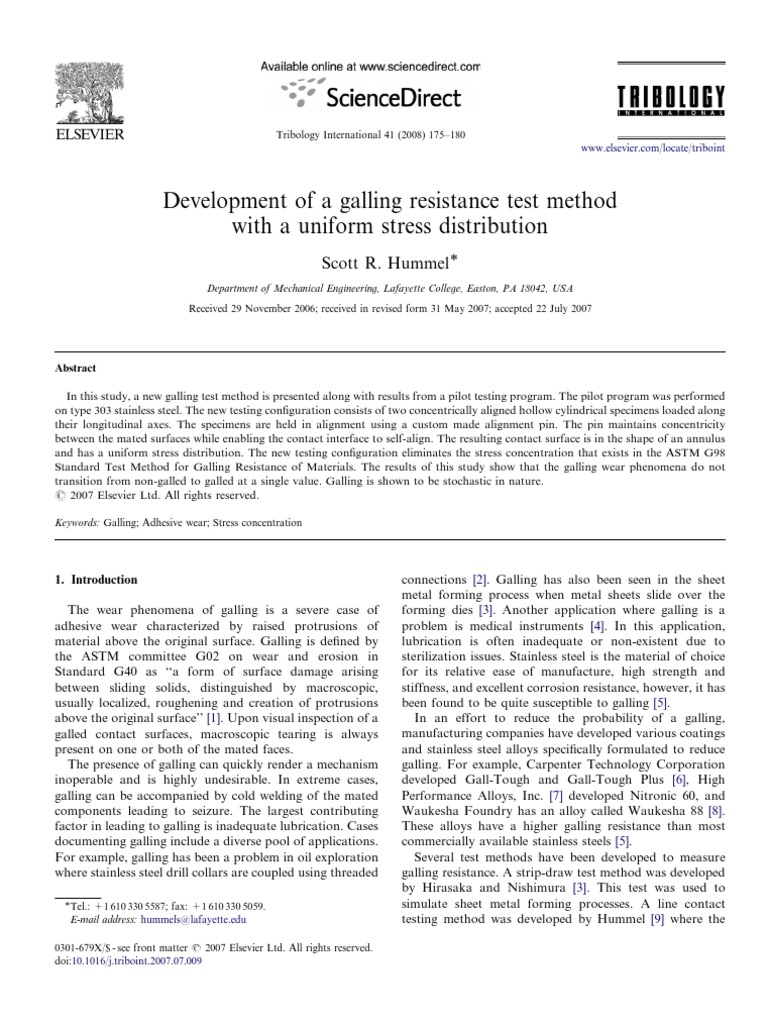 Galling 2 | PDF | Wear | Machining