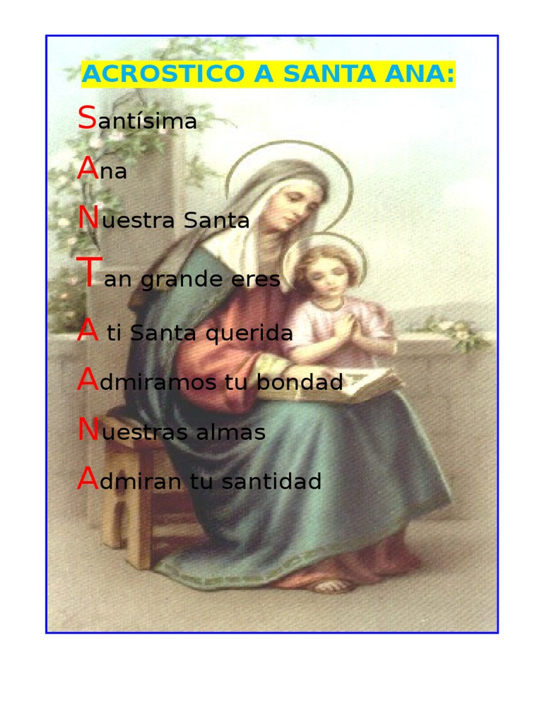 Acrostico A Santa Ana | PDF