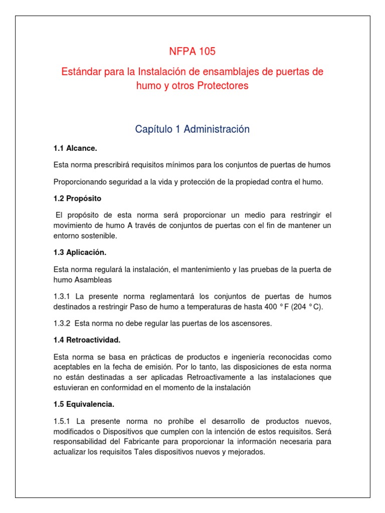 Nfpa 105 | Descargar gratis PDF | Cortafuegos (informática) | Fusible ...