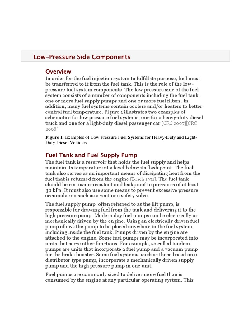 Low-Pressure Side Components: Figure 1. Examples of Low Pressure Fuel ...