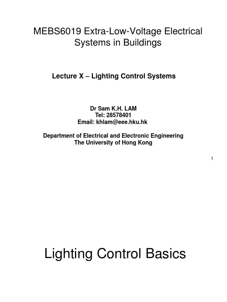 Lesson 10 Lighting Control | PDF | Fluorescent Lamp | Compact ...
