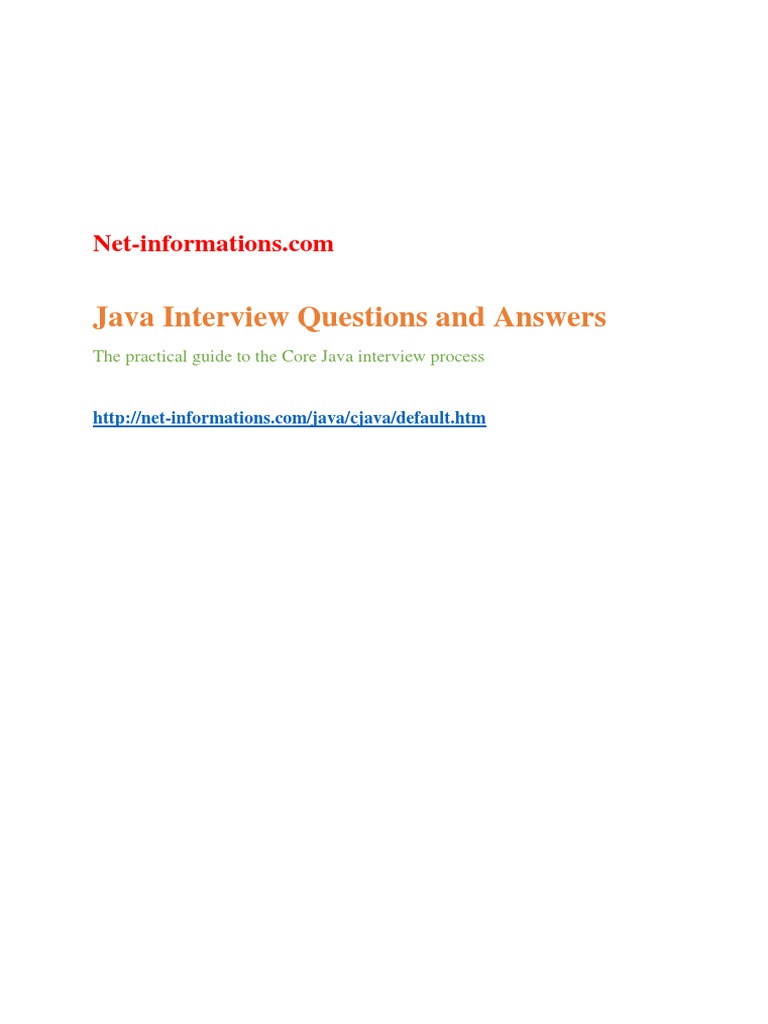 Java Interview Questions | PDF | Java Virtual Machine | Class (Computer ...