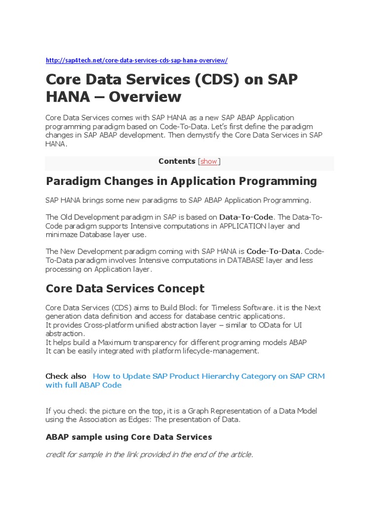 Hana Overview | PDF | Sap Se | Sql
