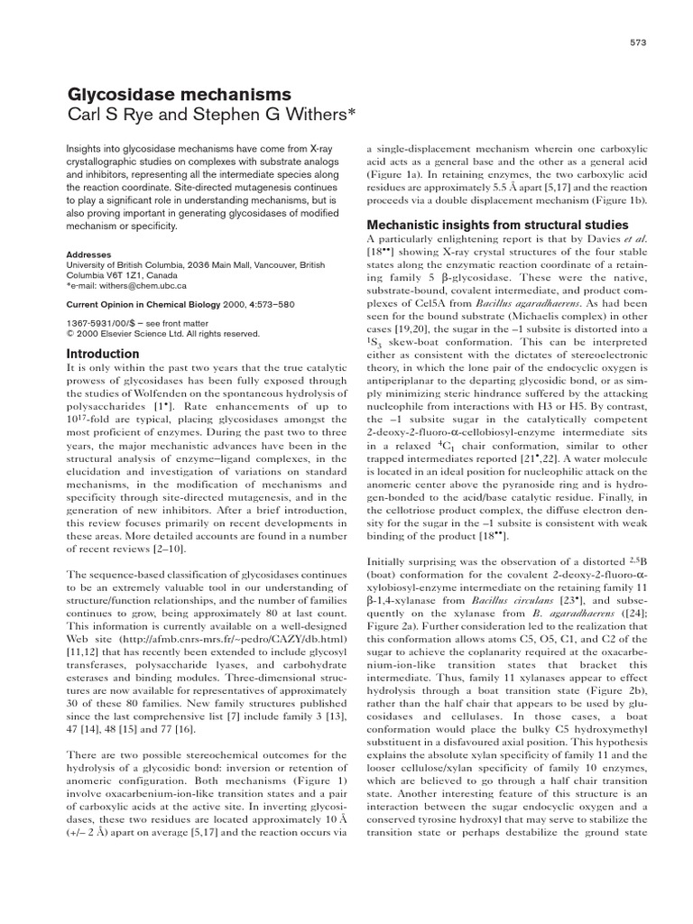 Glycosidase Mechanisms | Enzyme | Enzyme Inhibitor