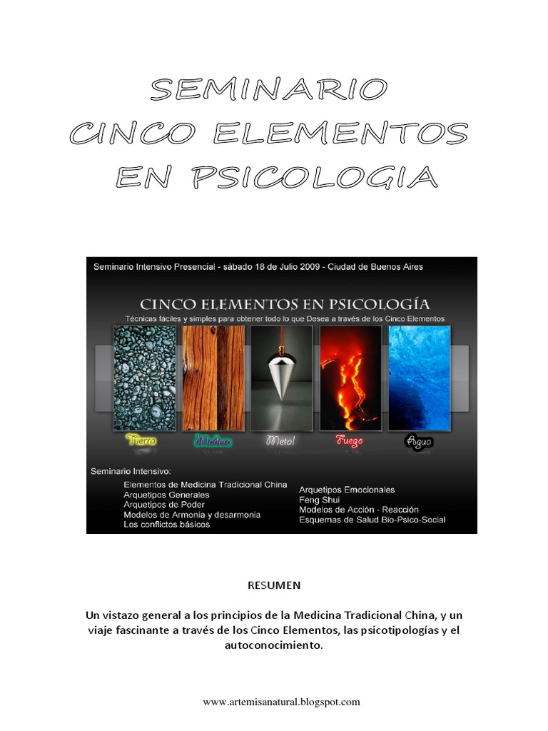 Apunte Cinco Elementos - Medicina Tradicional China y Psicologia | PDF ...