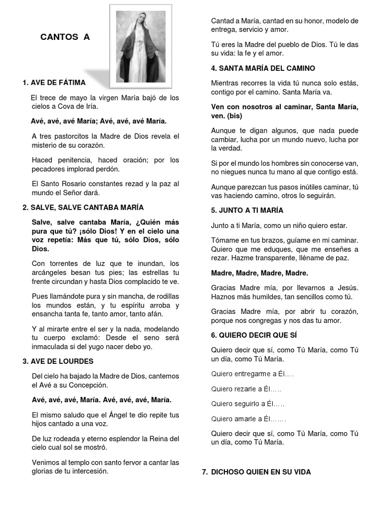 Cantos a Maria | María, madre de Jesús | Oración