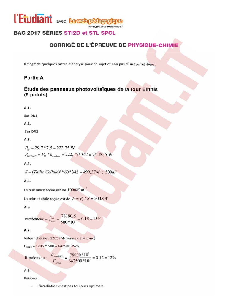 Bacs Sti2d STL SPCL Corrige | PDF