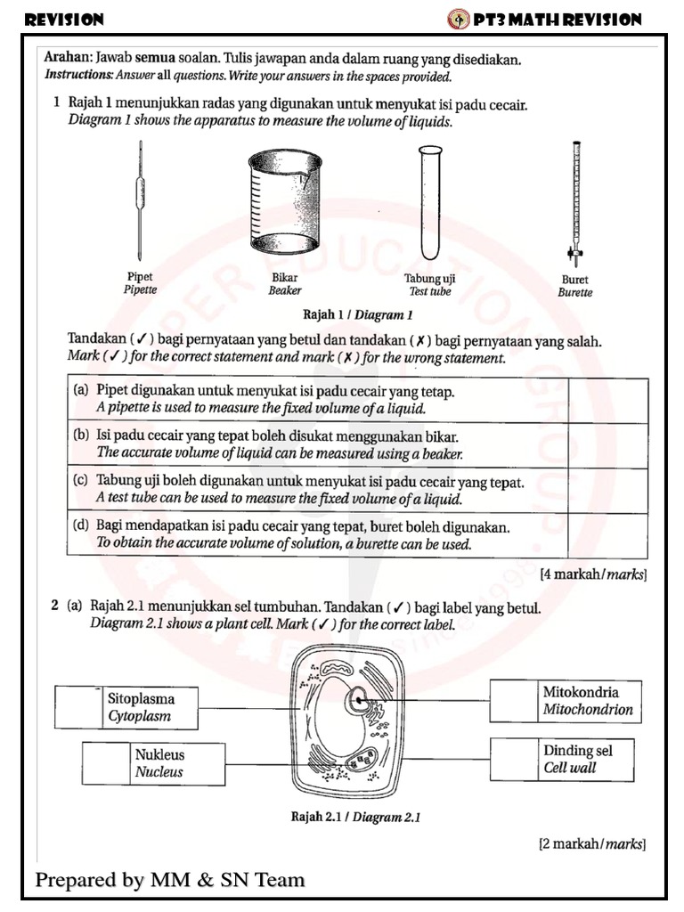 Science Form 1 Revision | PDF