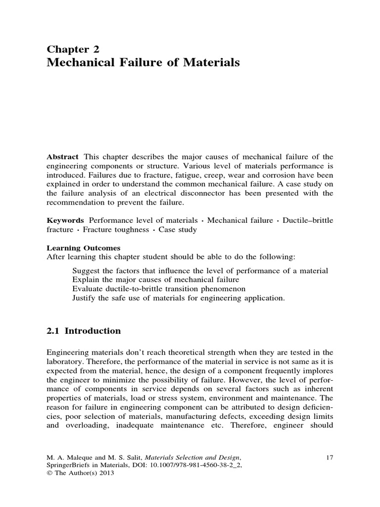 Causes of Mechanical Material Failure | PDF | Fracture | Wear
