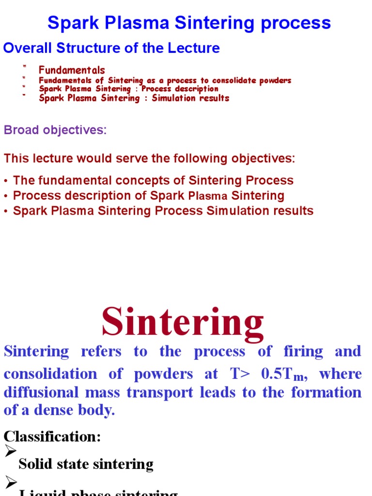 Spark Plasma Sintering - Fundamentals | PDF | Sintering | Electrical ...