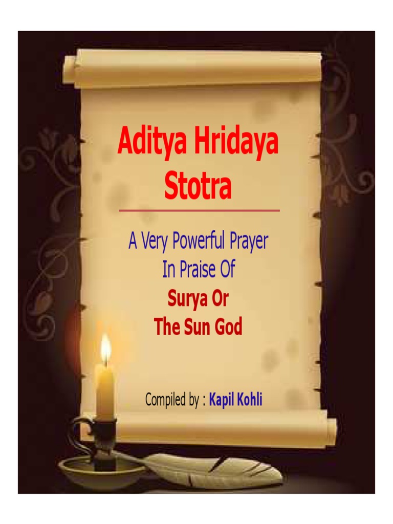 Aditya Hridya Stotra - Sanskrit (Hindi) | PDF