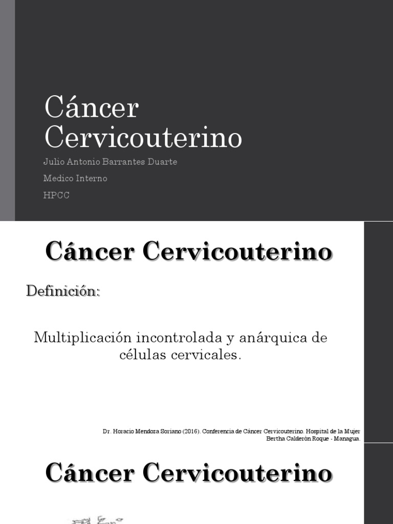 Cáncer Cervicouterino: Causas y Diagnóstico | PDF | Cáncer de cuello ...