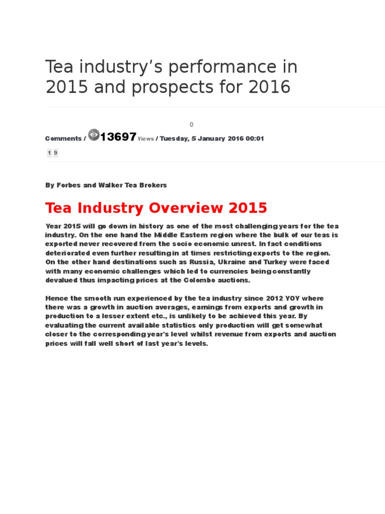 Tea Industry New | PDF | Economic Growth | Sri Lanka