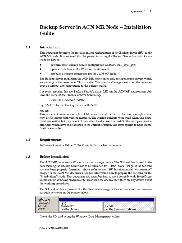 ACN MR Node Backup Server Guide | PDF | Installation (Computer Programs ...
