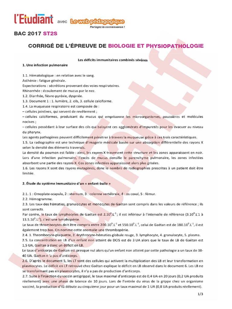 Bac St2s BPH Corrige | PDF