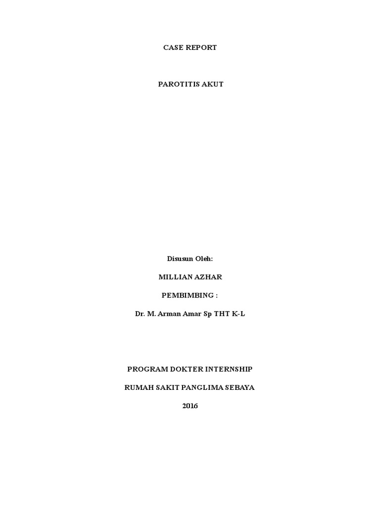 Laporan Kasus Parotitis | PDF