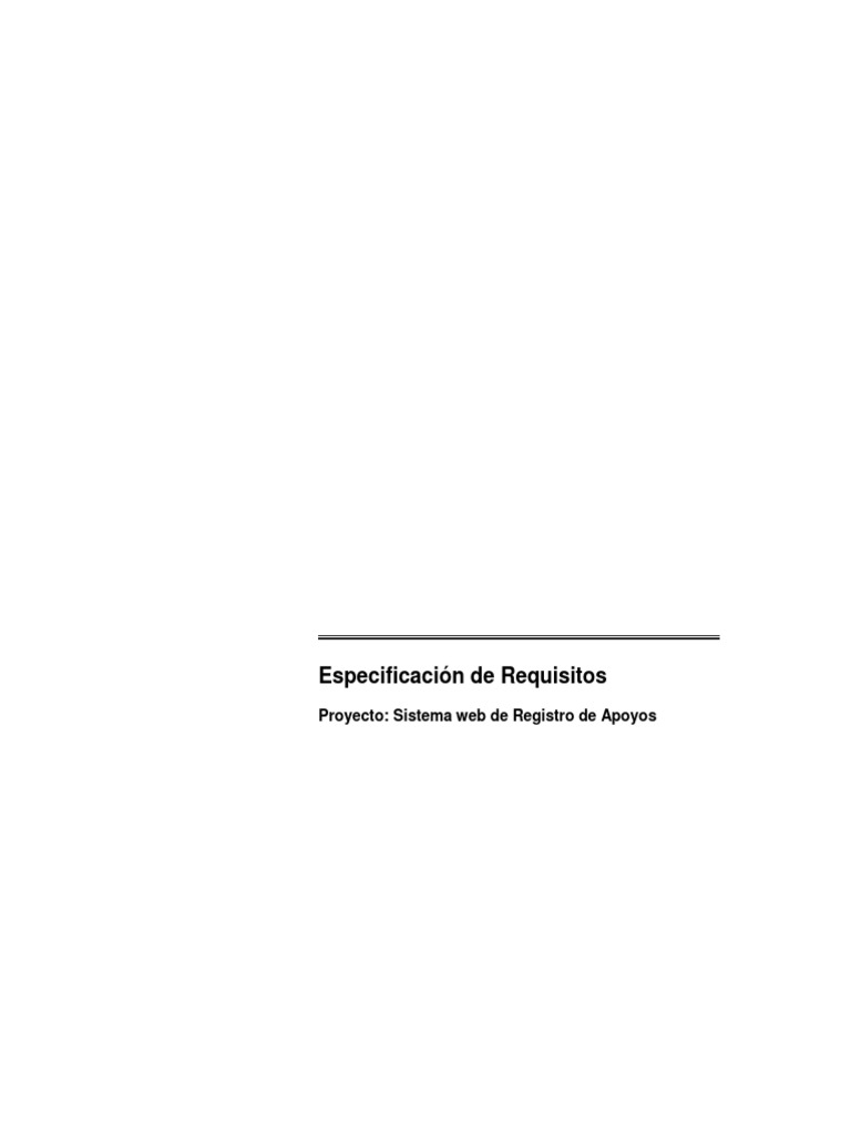 Especificaci N de Requisitos | PDF | Software | Red mundial