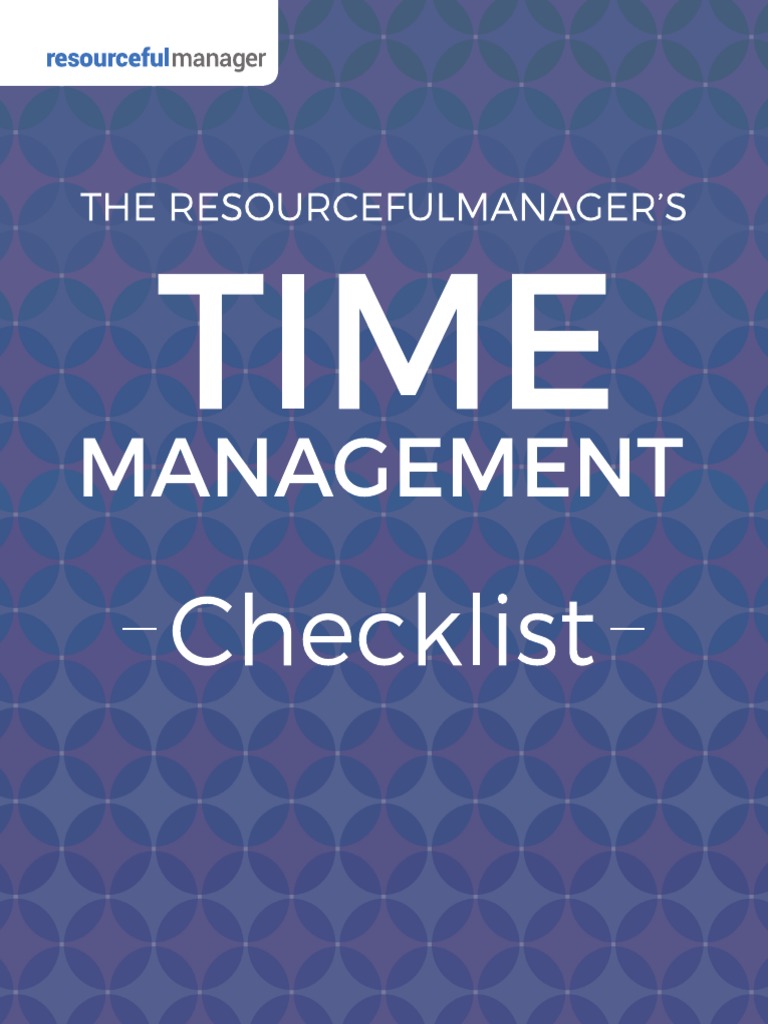 Time Management Checklist | PDF | Time Management | Professional Skills