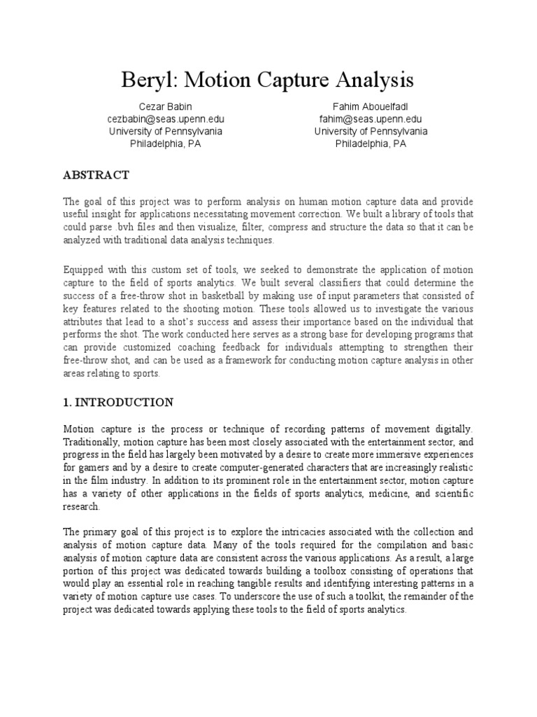 Basketball Free Throw - Biomechanic Analysis | PDF | Statistical ...