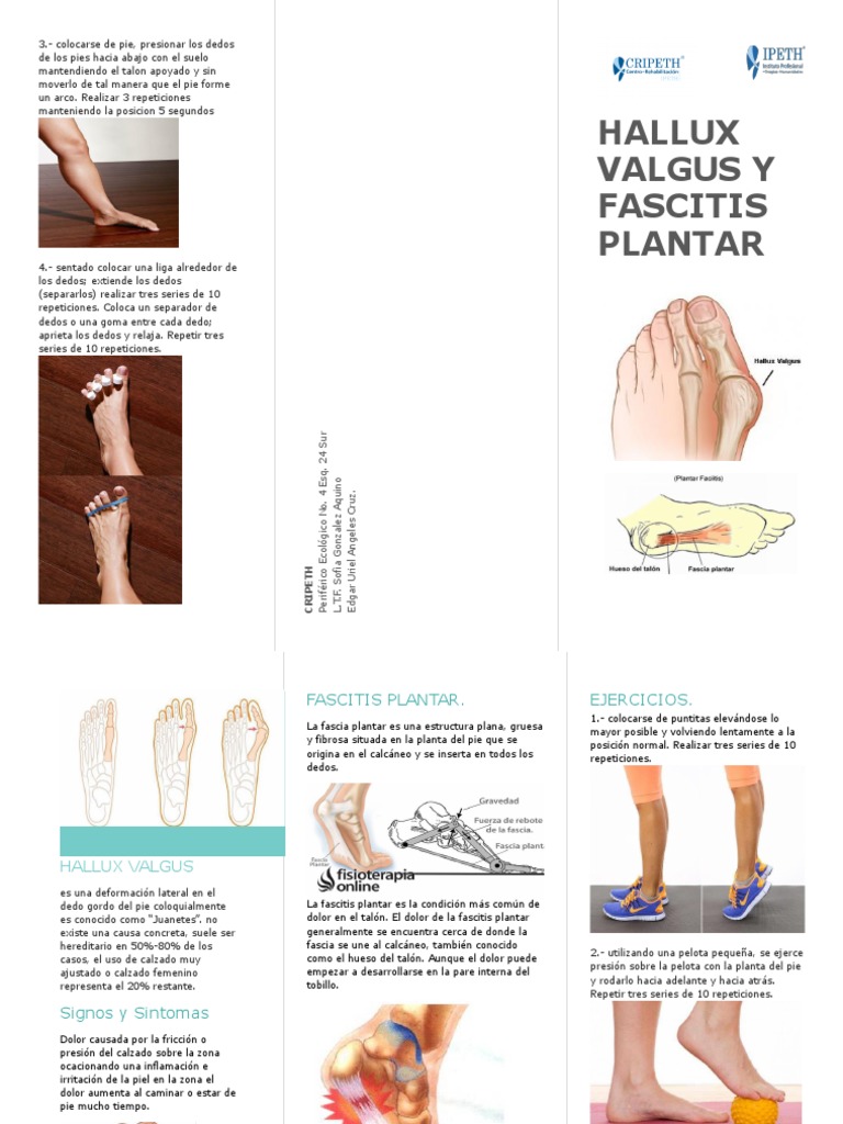 Ejercicios para Hallux Valgus y Fascitis | PDF | Dedo del pie | Pie