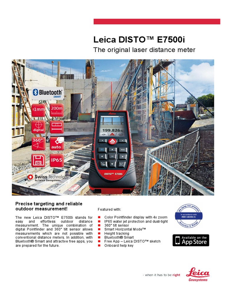 Leica Disto E7500i | PDF | Bluetooth | Equipment