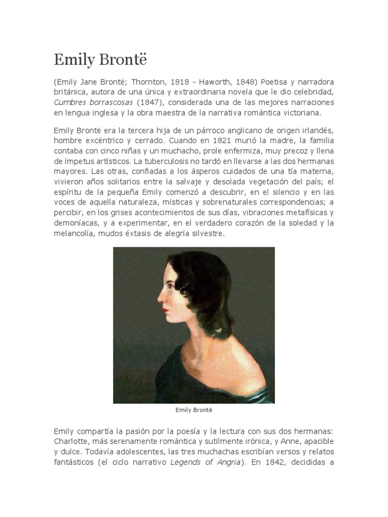 Emily Brontë | PDF | Emily Brontë | Charlotte Bronte