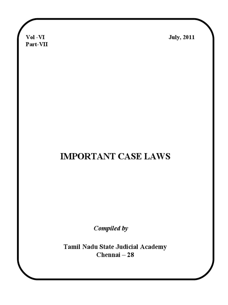 Important Case Laws - Civil and Criminal | PDF | Bail | Mortgage Law