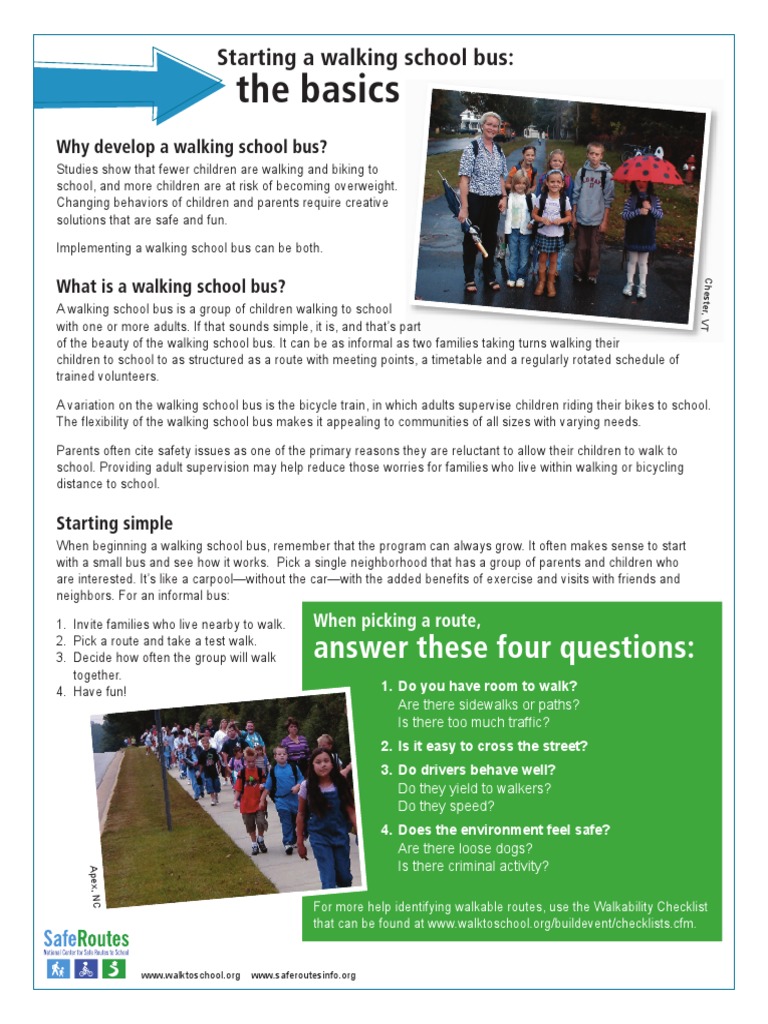 The Basics: Answer These Four Questions | PDF | Walking | School Bus