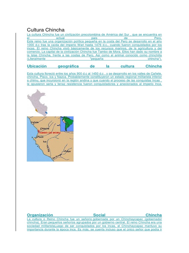Cultura Chincha | Andes | Cultura (general)