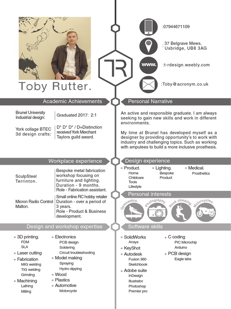 Rutter Toby CV | PDF | Production And Manufacturing | Metalworking